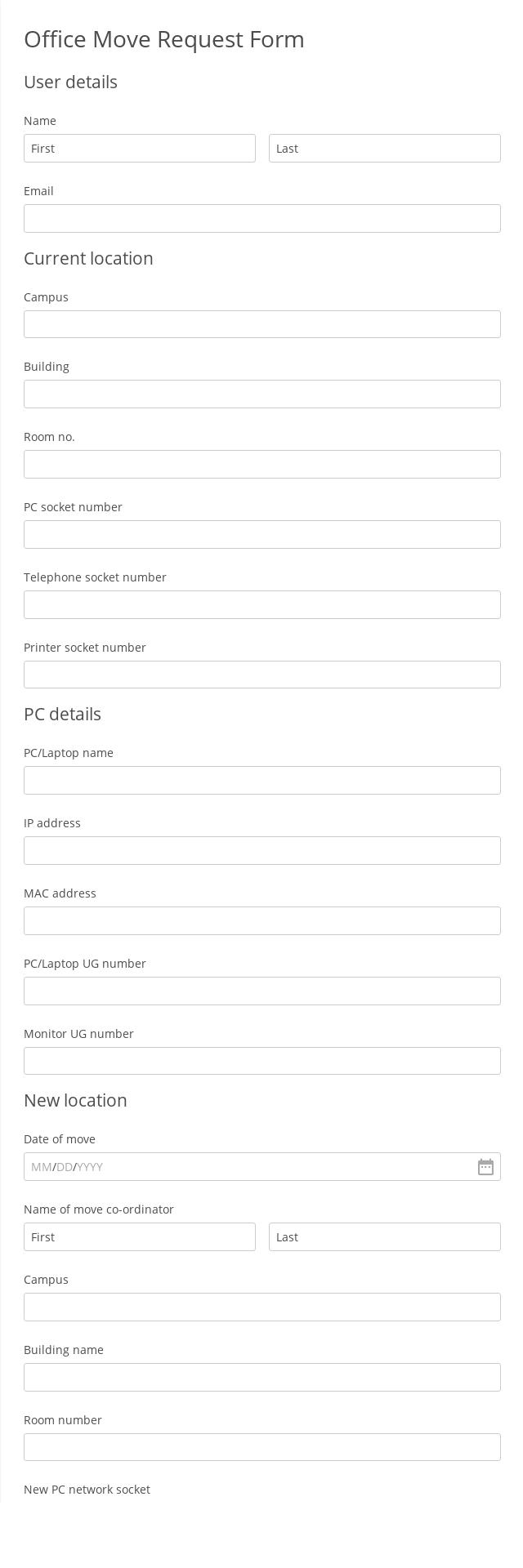 Office Move Request Form Template | 123FormBuilder