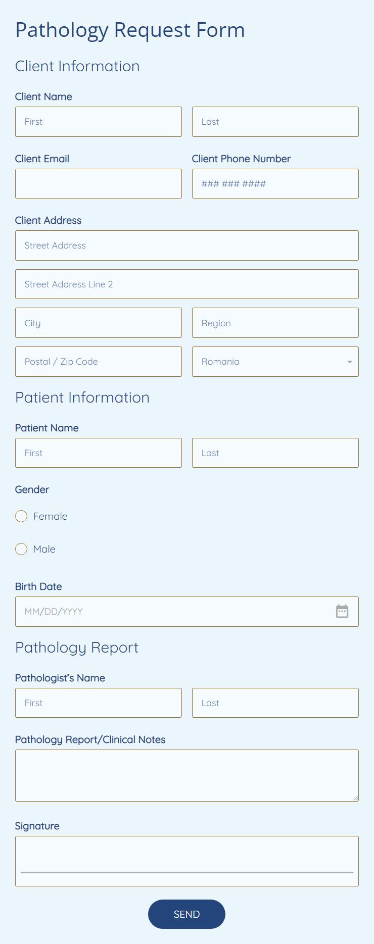 Online Pathology Request Form Template | 123FormBuilder