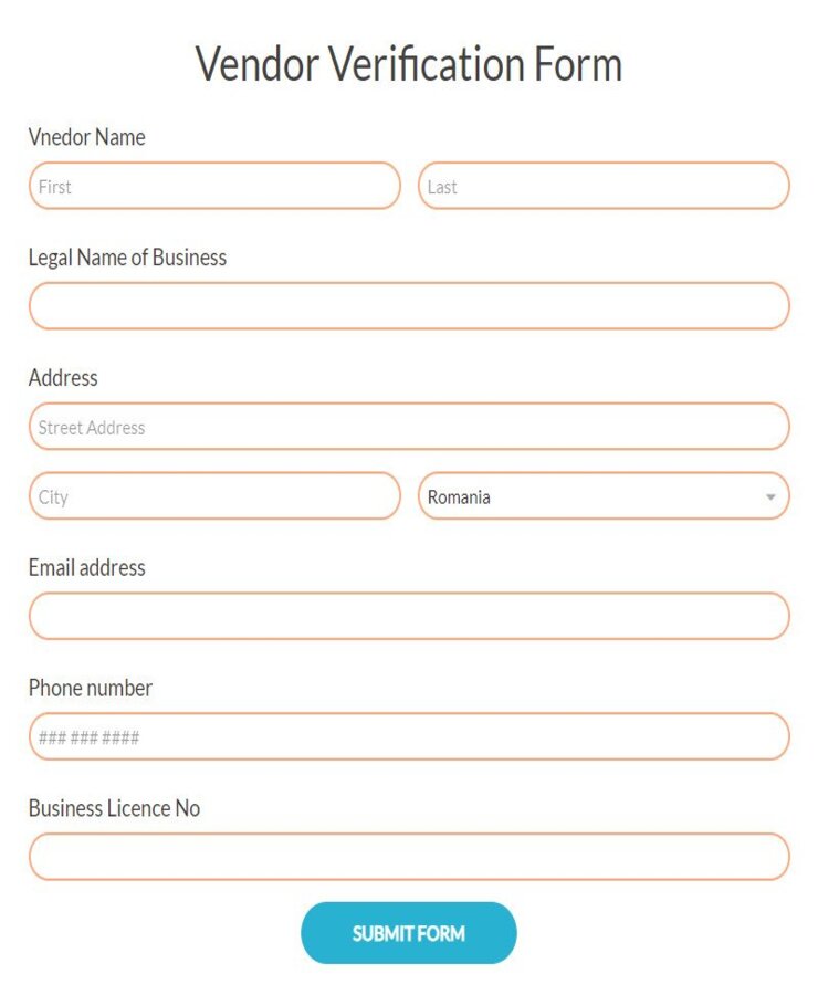 Free Vendor Verification Form Template | 123FormBuilder