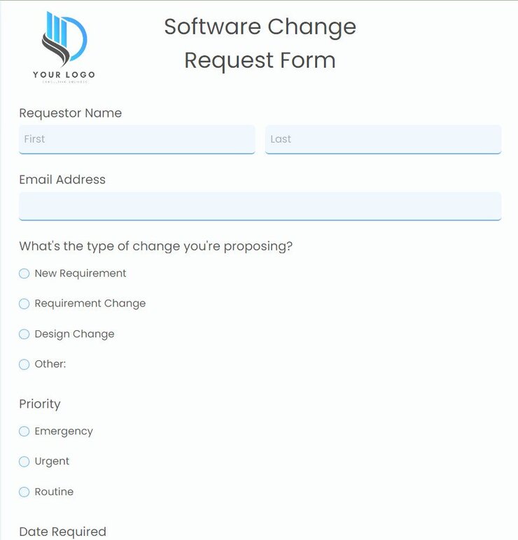 Free Software Change Request Form Template | 123FormBuilder
